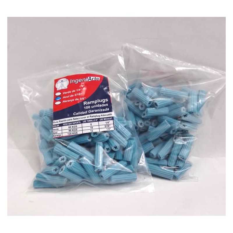 Ramplug Azul 5/16 de Pulgada bolsa de 100 piezas